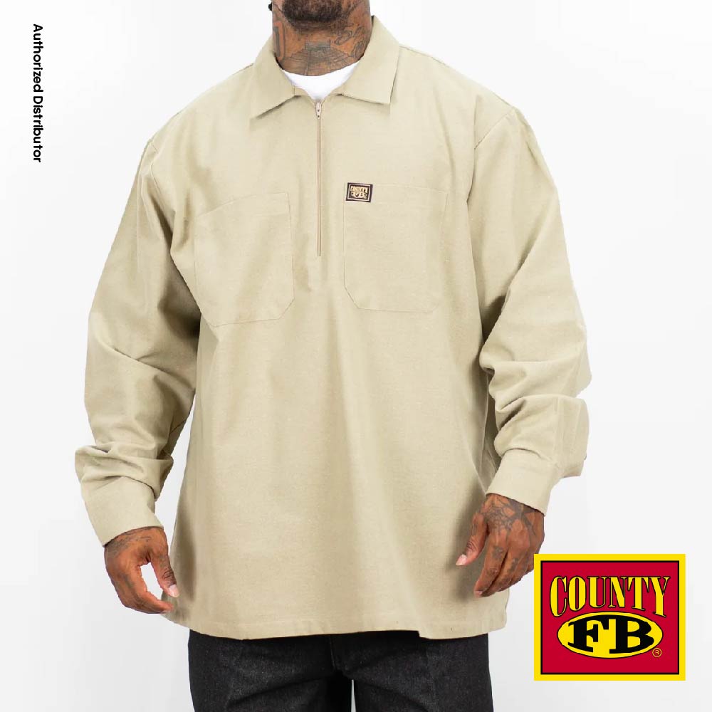 FB County Men's Long Sleeve 1/2 Half Zip Shirt (1Pc) – Warehouseboss